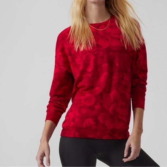 Athleta | Sweaters | Athleta Red Floral Sweater | Poshmark